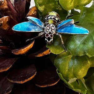 Vintage Sterling Silver Blue Bee Brooch | Alice Caviness Germany ...