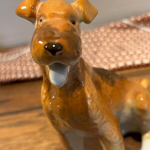 Vintage 1950s USSR Lomonosov LFZ Airedale Terrier Dog Figurine Royal ...
