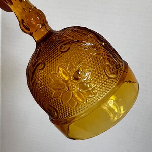 Vintage Amber Decanter & Glass Set Tiara Sandwich Sunflower Pattern ...