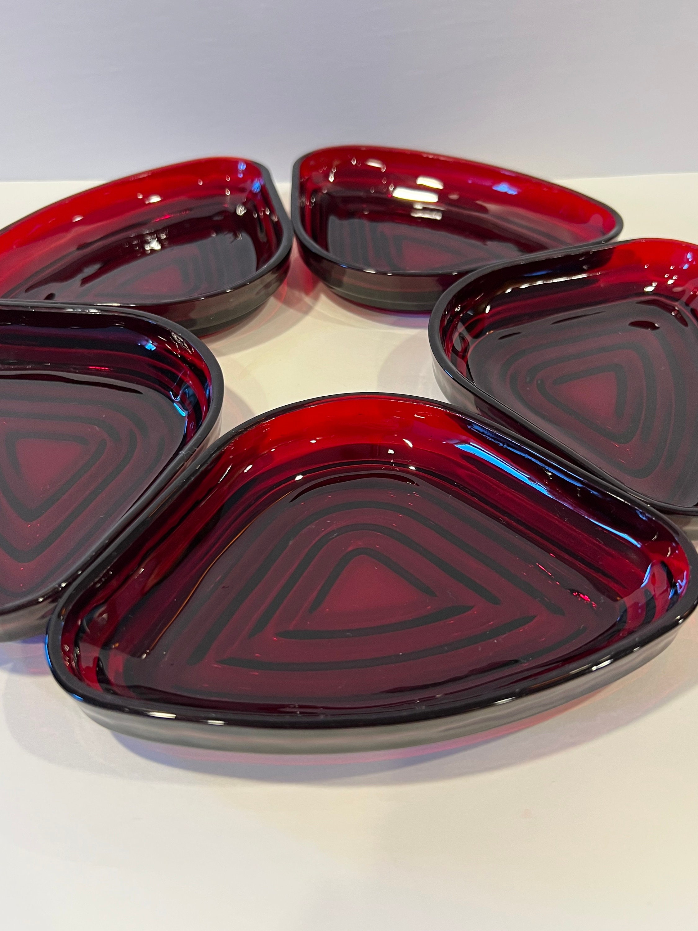 Anchor Hocking Royal Ruby Red Glass Serving Dishes Side Plates - Etsy