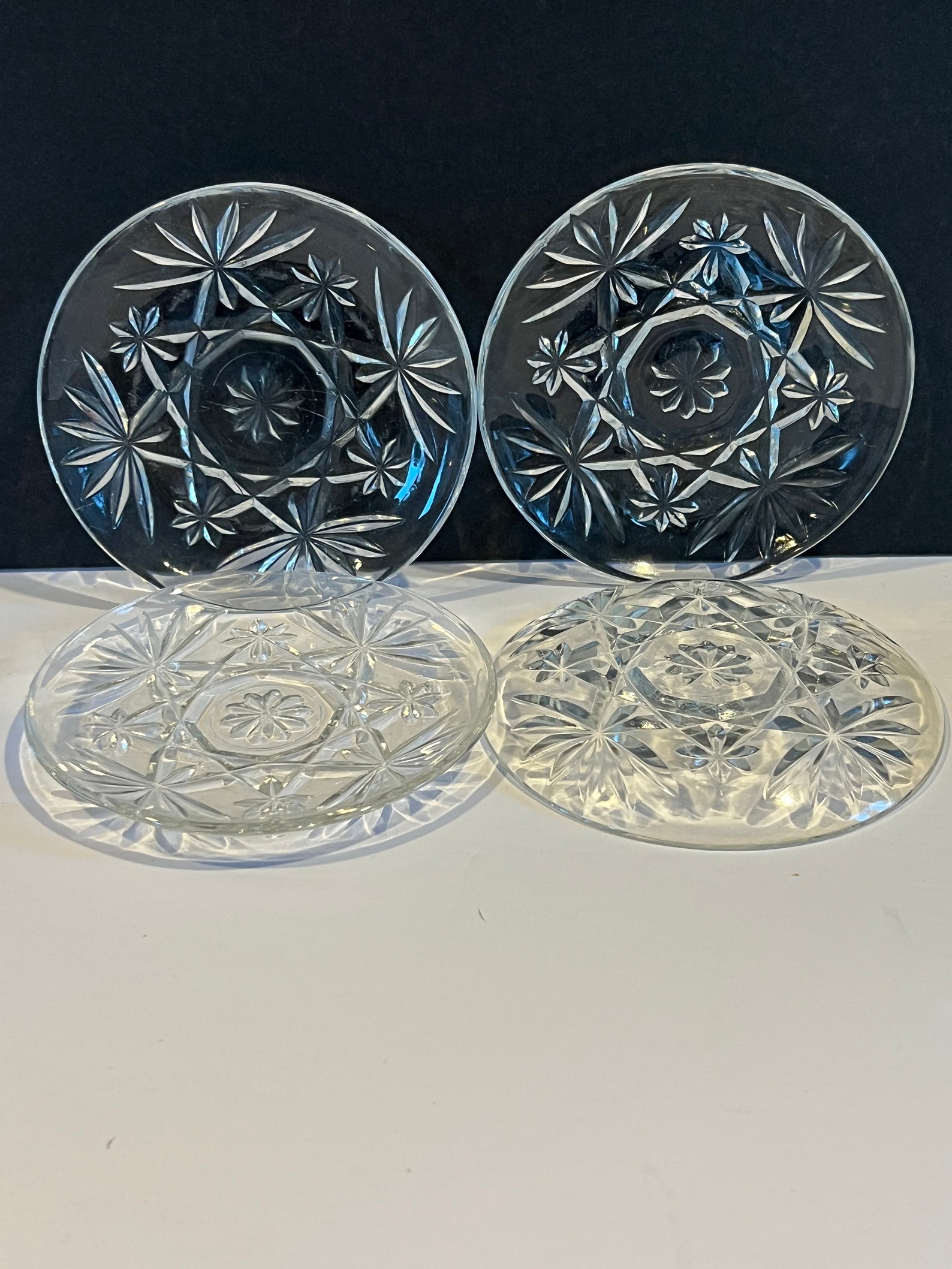 Vintage Anchor Hocking Clear Crystal Snack Dish Star Flower Small ...