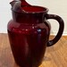 Vintage Anchor Hocking Royal Ruby Red Glass Pitcher Mid-century Art ...