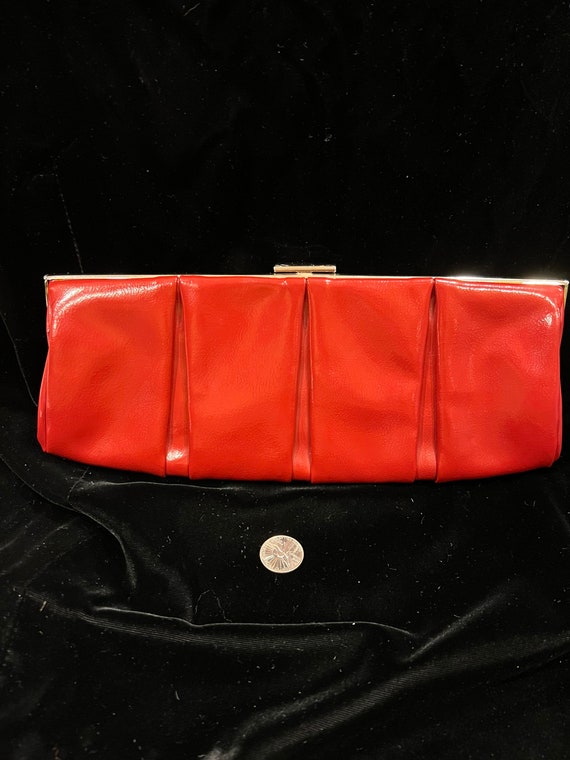 Express Red & Gold Clutch Purse, Red Bag With Gold Ac… - Gem