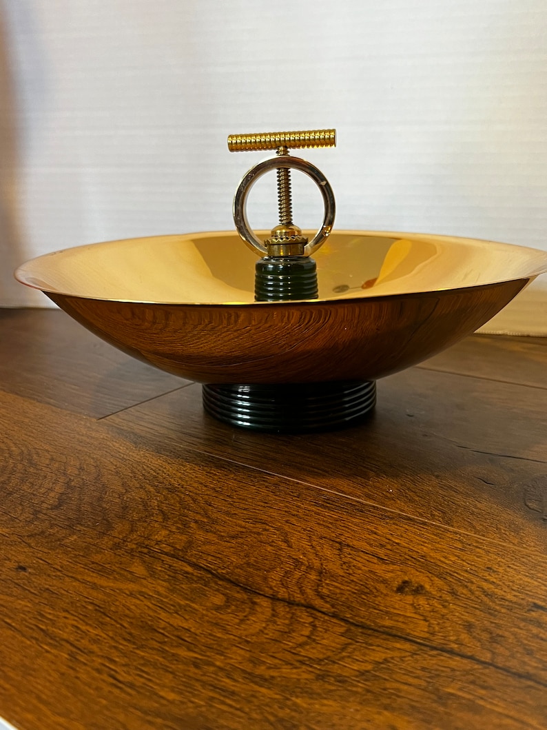 Vintage Chase & Co Emerald Green Copper Walnut Nutcracker Bowl ...