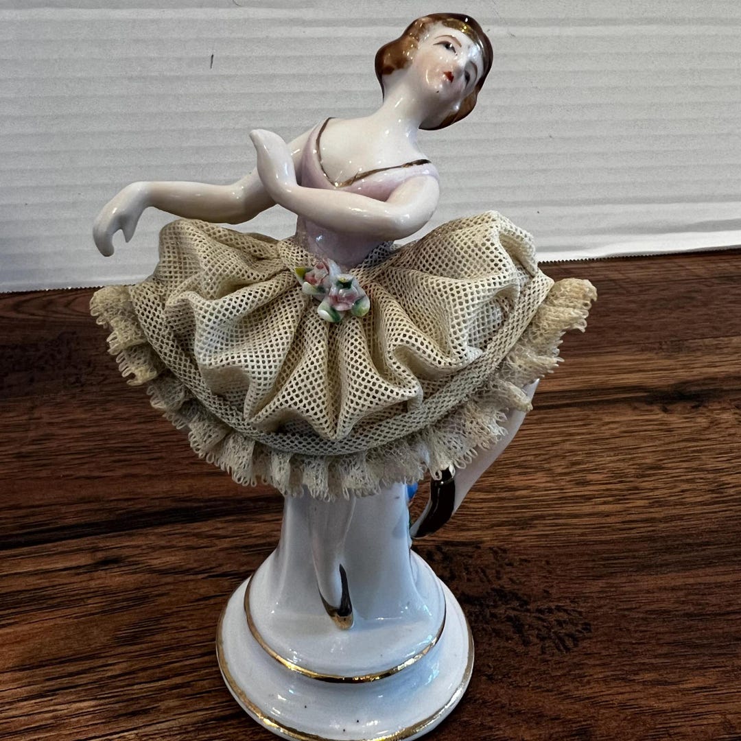 Vintage Rare Porcelain Lace Ballet Dancer Figurine Hand-painted TK NK ...