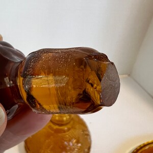 Vintage Amber Decanter & Glass Set Tiara Sandwich Sunflower Pattern ...