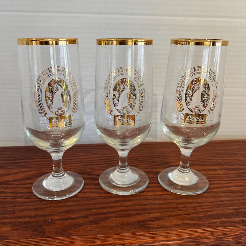 Gold Rim Pilsner Glass - Etsy