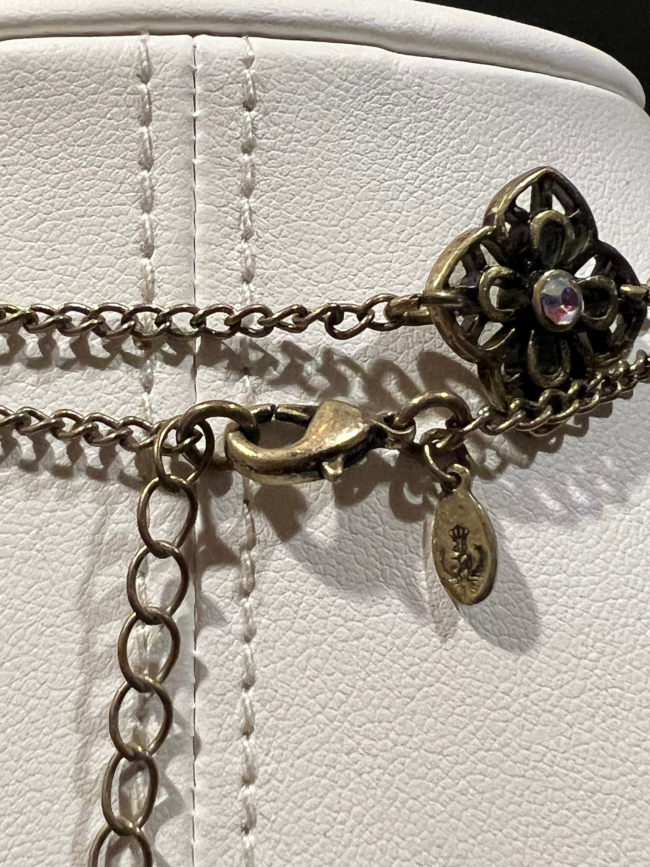 Premier Designs PD Necklace Flower Links Rhinestone Center Whimsical ...