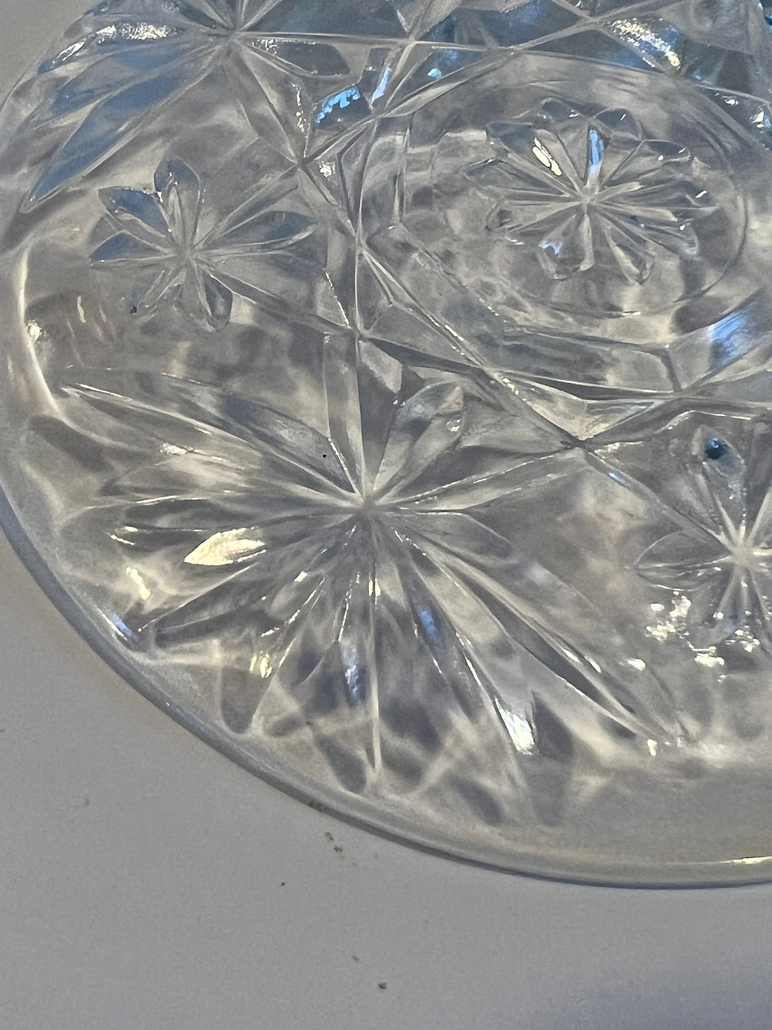 Vintage Anchor Hocking Clear Crystal Snack Dish Star Flower Small ...