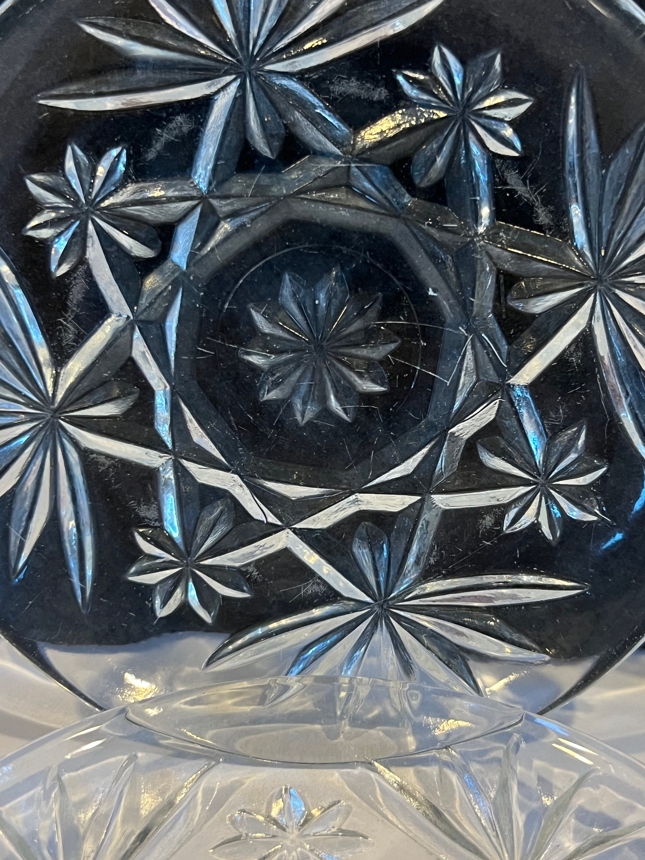 Vintage Anchor Hocking Clear Crystal Snack Dish Star Flower Small ...