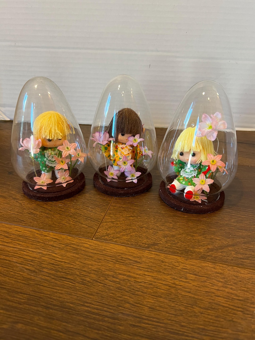 Vintage 80's Flower Child Dolls in Glass Domes | Retro Toy Collectible ...