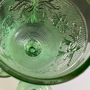 Vintage Green Sandwich Glass Goblet Set of 4, Indiana Tiara Genie ...