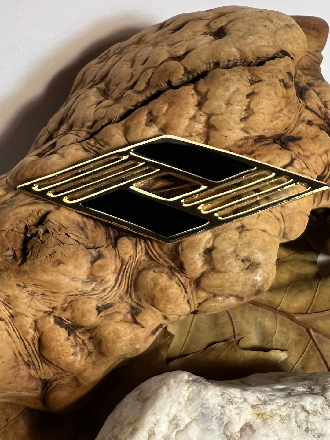 Elegant Art Deco Red & Gold Brooch | Vintage 80s Inspired | Timeless ...