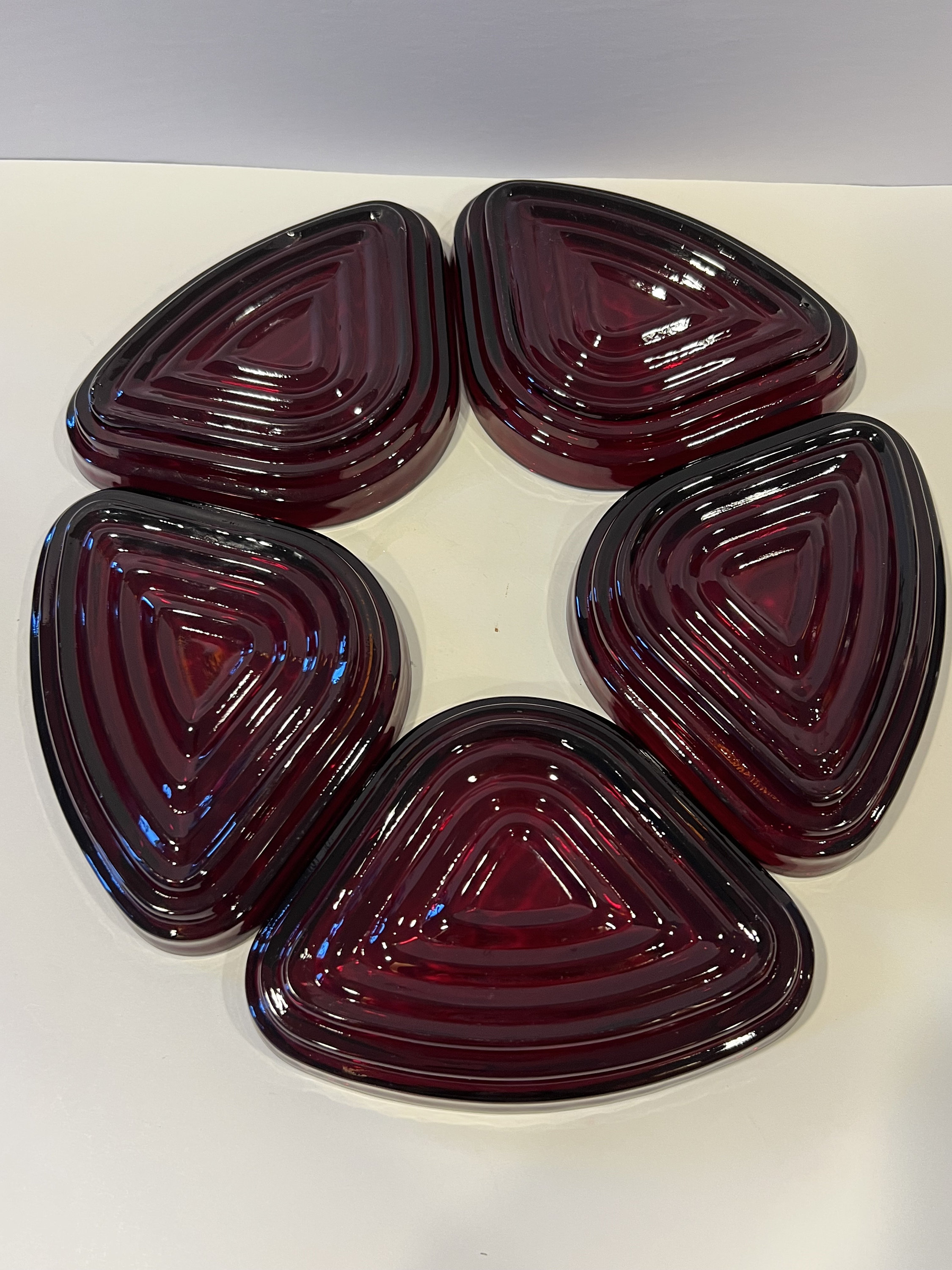 Anchor Hocking Royal Ruby Red Glass Serving Dishes Side Plates - Etsy