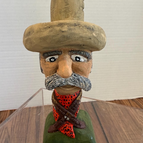 Folk Art Cowboy Carving - Etsy