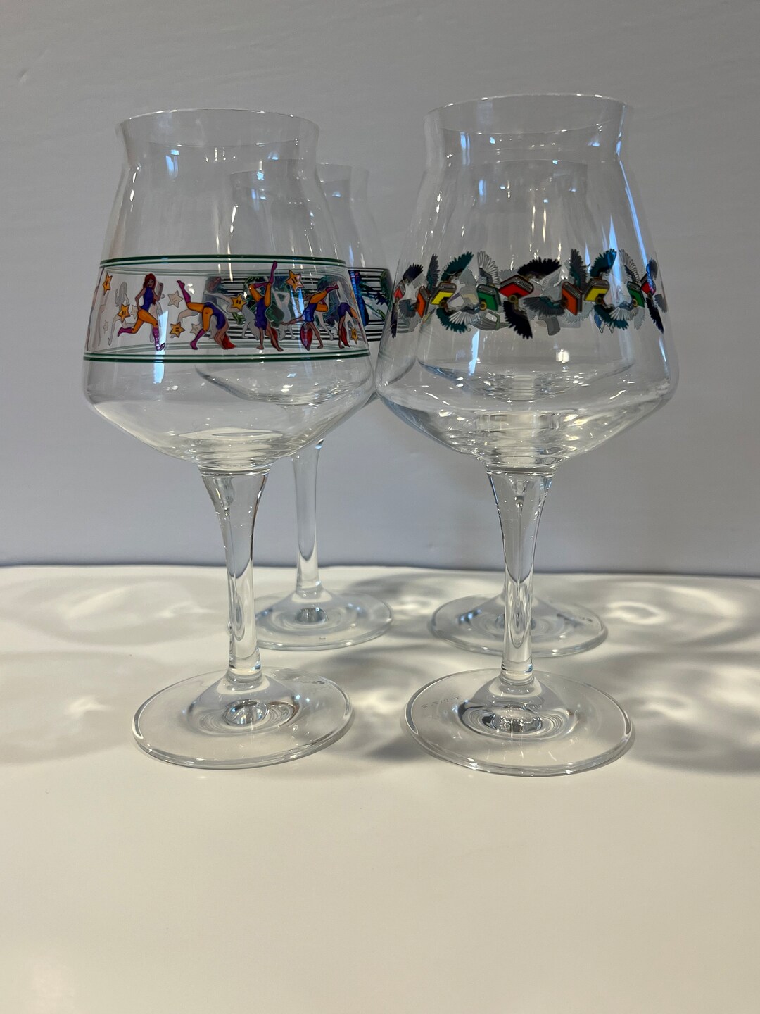 4 Vintage TEKU Craft Beer Glasses Clear Beer Mug Mismatch Design ...