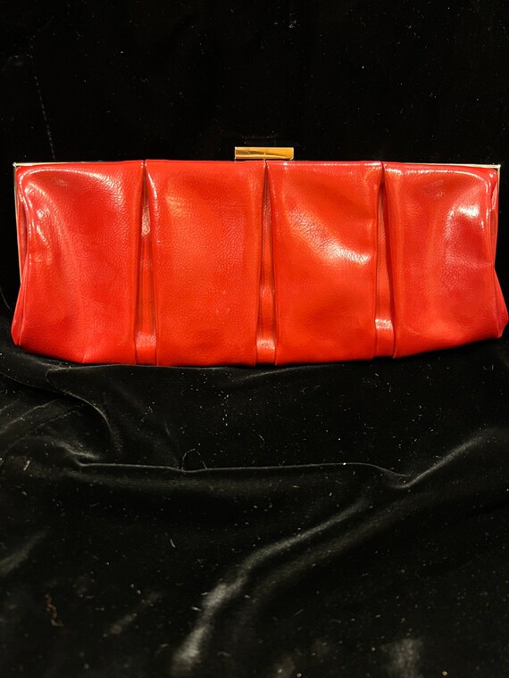 Express Red & Gold Clutch Purse, Red Bag With Gold Ac… - Gem