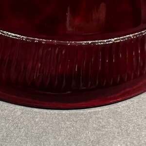 Vintage Ruby Red Glass Serving Plate, 8" Anchor Hocking Handled Dish ...