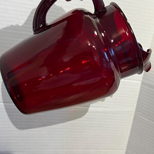 Vintage Anchor Hocking Royal Ruby Red Glass Pitcher Mid-century Art ...