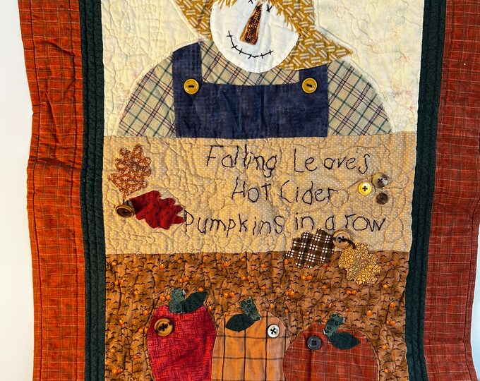 Vintage Scarecrow Fall Quilted Pattern Embrace Autumn's Charm With ...