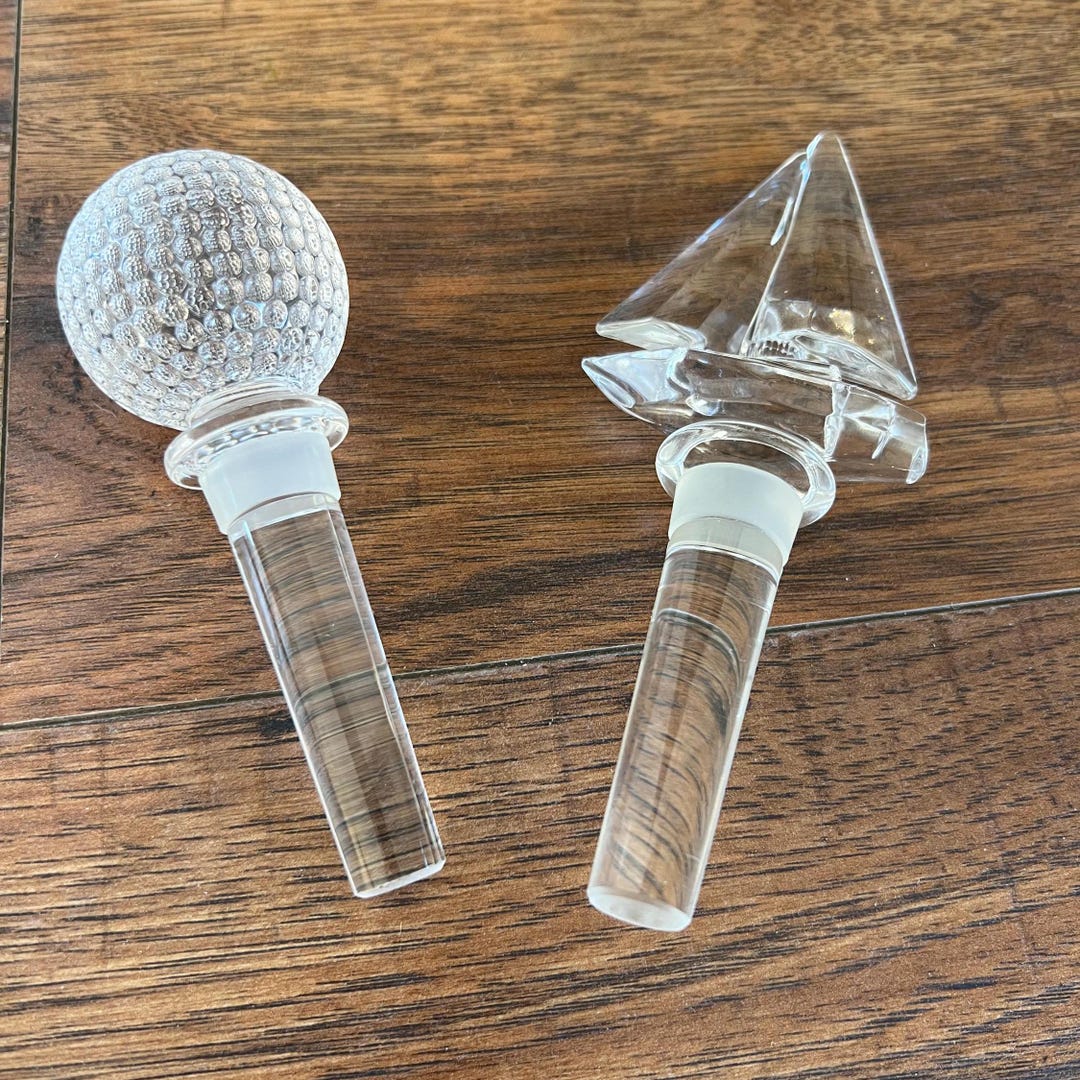 Golf Ball or Mikasa Boat Decanter Stoppers - Unique Barware Replacement ...
