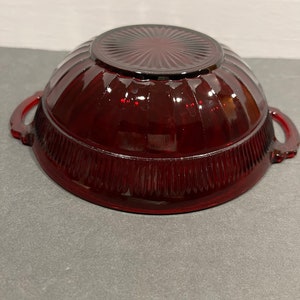Vintage Ruby Red Glass Serving Plate, 8" Anchor Hocking Handled Dish ...