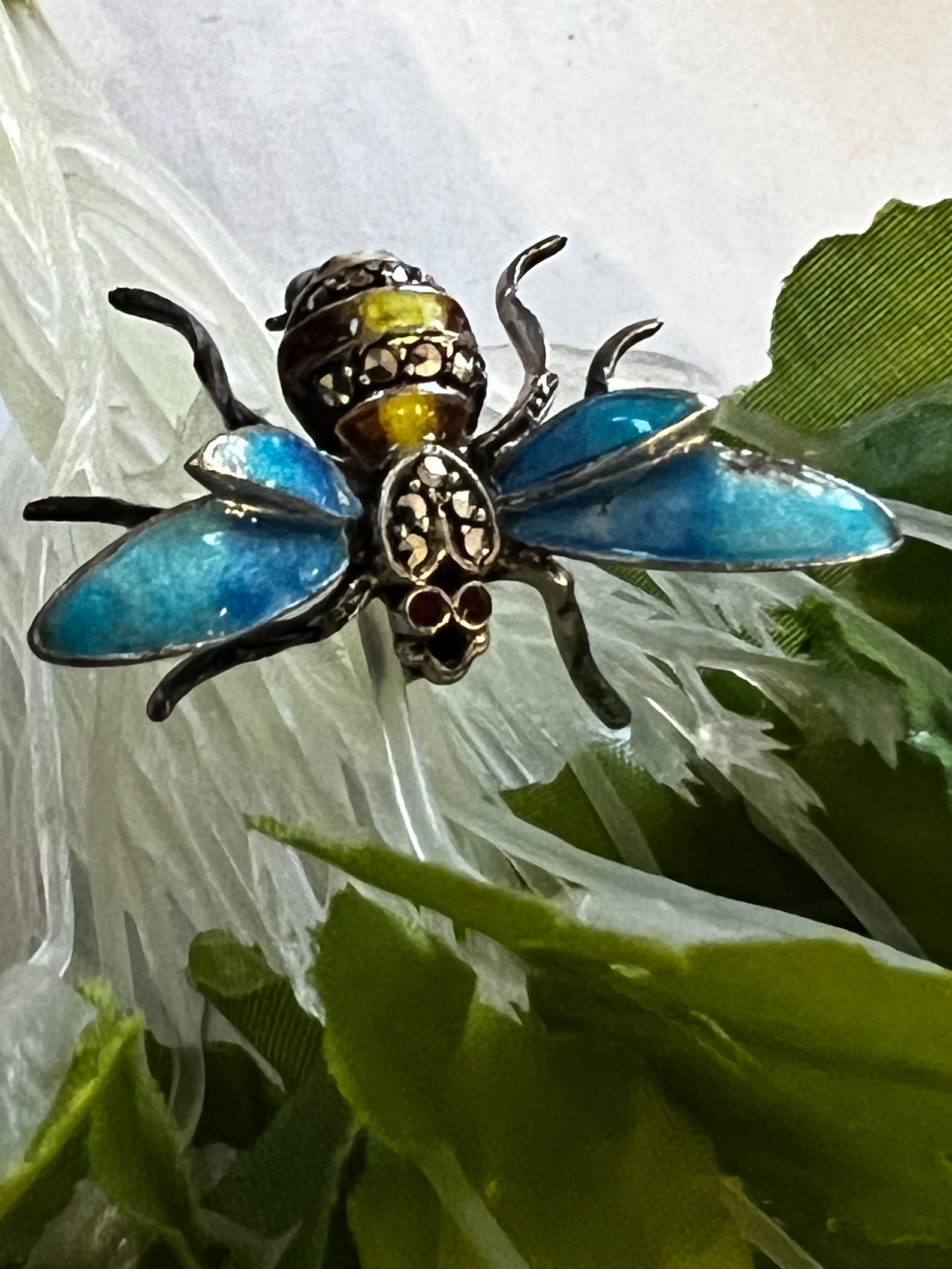 Vintage Sterling Silver Blue Bee Brooch | Alice Caviness Germany ...