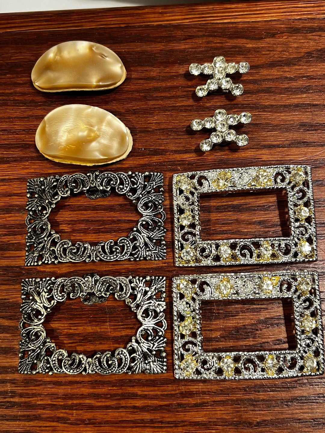 Vintage Shoe Clips 4 Different Sets Multi Styles Colors, Rhinestone ...