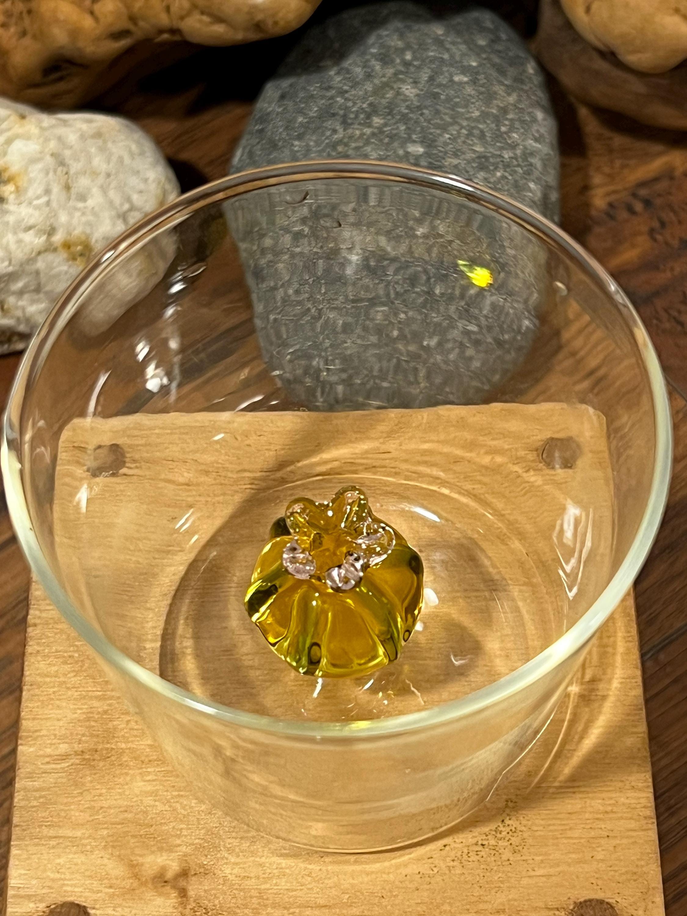 Vintage Anthropology Hand-blown Cactus Flower Lowball Glass 3D Cactus ...