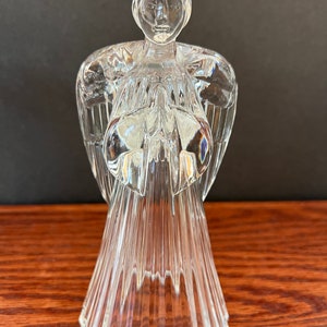 Vintage Crystal Clear Glass Angel Candle Holders, MCM Holiday Table ...