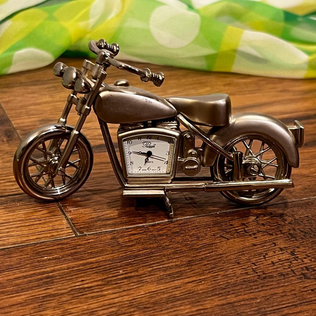 Retro Motorcycle Desk Clock: Unique Biker Gift | Vintage Cruiser ...