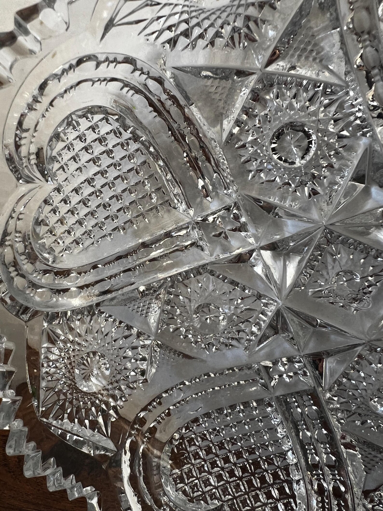 Vintage Imperial Glass Nucut "hearts" Round Bowl 1920s High-quality ...