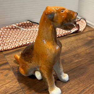 Vintage 1950s USSR Lomonosov LFZ Airedale Terrier Dog Figurine Royal ...