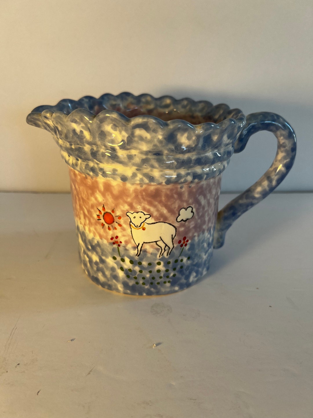 Vintage Pinch N Coil Lamb Pitcher Medium by Andrea West 5 Baby Shower ...