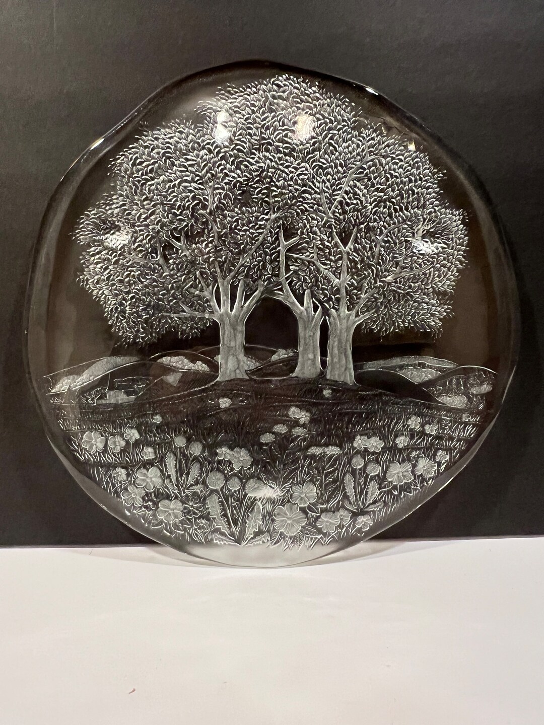 Vintage German Glass Tree Plate by Studio Nova: Exquisite Craftsmanship ...