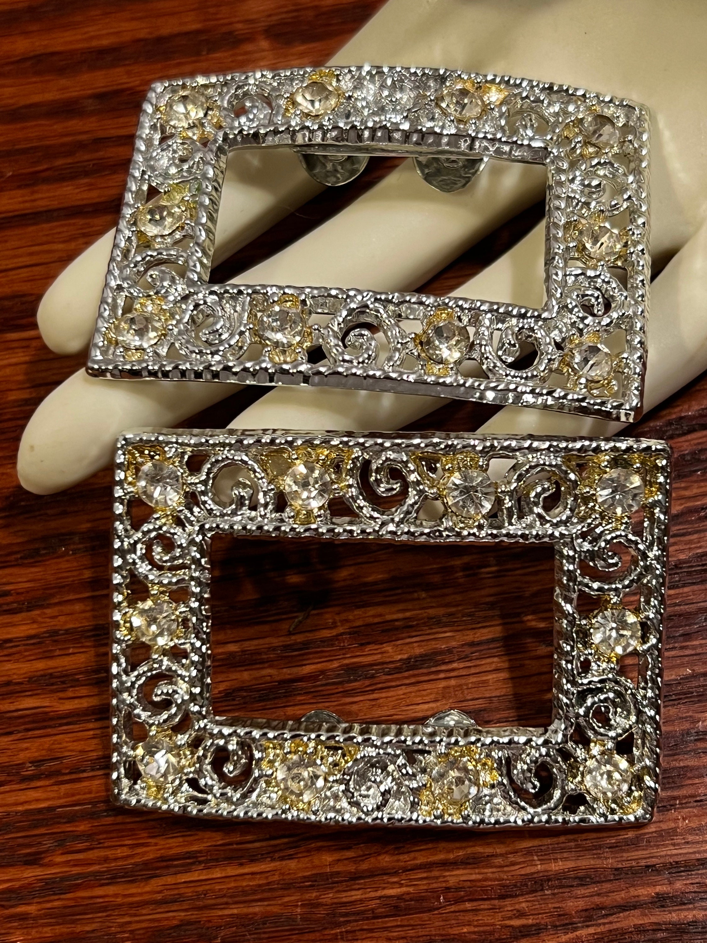 Vintage Shoe Clips 4 Different Sets Multi Styles Colors, Rhinestone ...