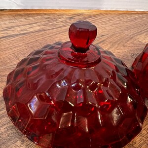 Vintage Indiana Cubist Ruby Red Fostoria Whitehall Candy Dish | MCM ...