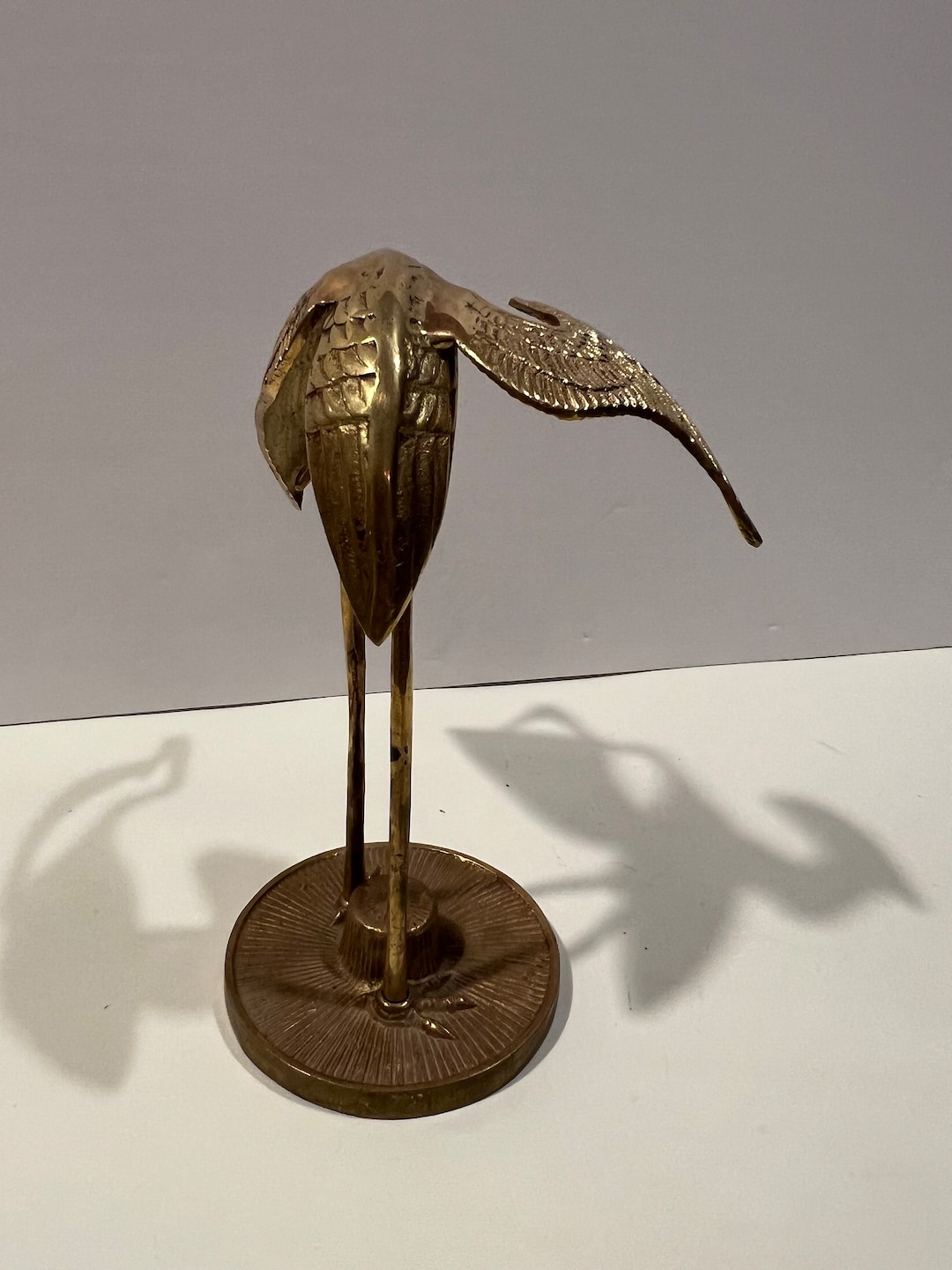 Embrace the Allure of Vintage Solid Brass Crane Heron Stork Bird Statue ...