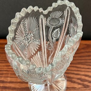 Vintage Cut Crystal Vase Bryce Higbee Eapg Thistle Design Victorian - Etsy