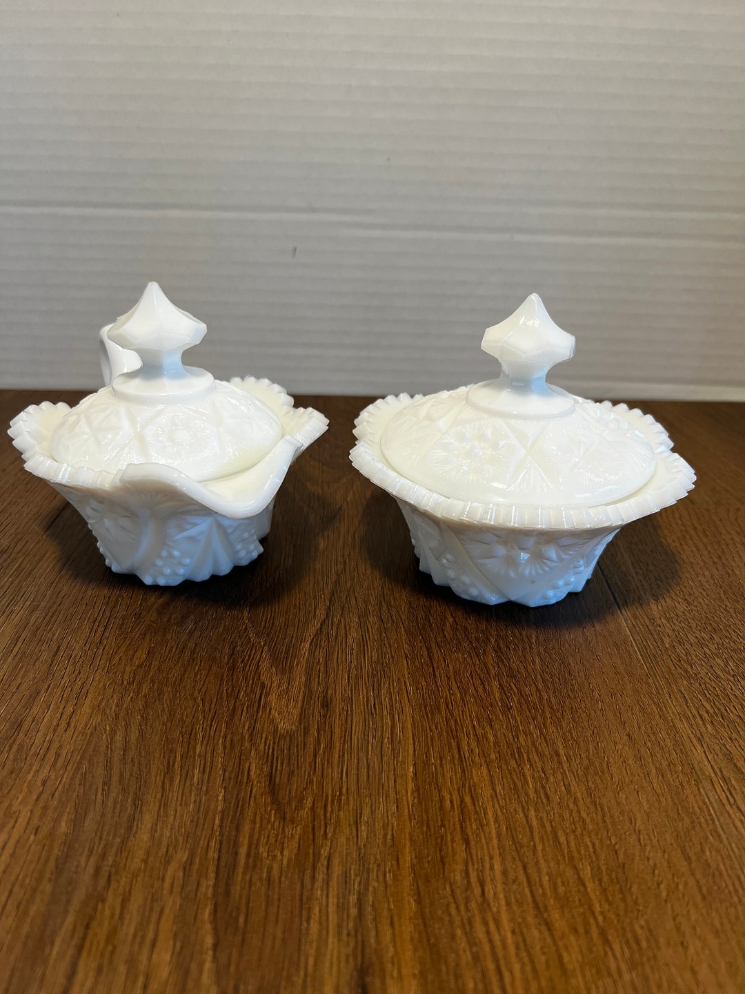Vintage Milk Glass Creamer & Sugar Set | Timeless Elegance | Classic ...