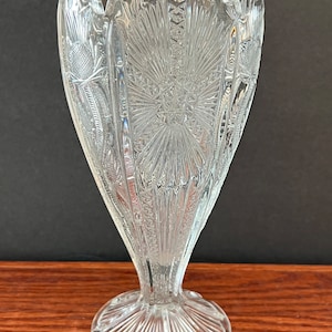 Vintage Cut Crystal Vase Bryce Higbee Eapg Thistle Design Victorian - Etsy