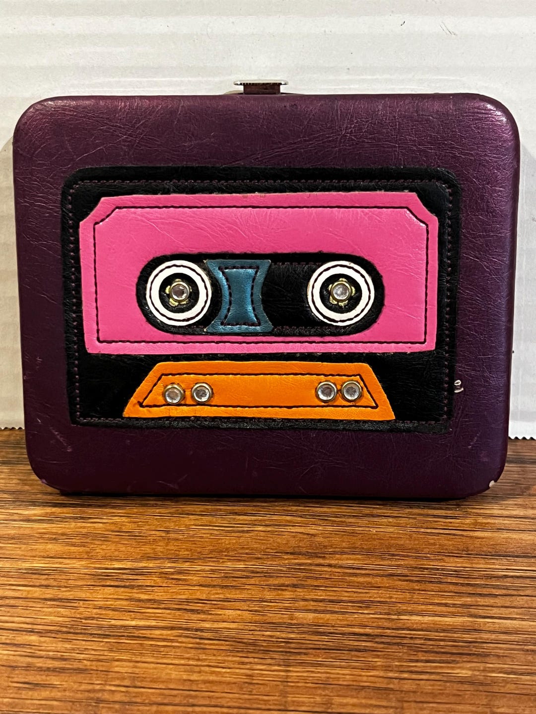 Vintage Cassette Tape Wallet: Retro 80s Design in Purple & Pink Unique ...