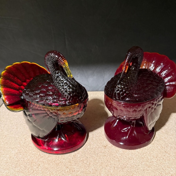 Glass Turkey Candy Dish - Etsy