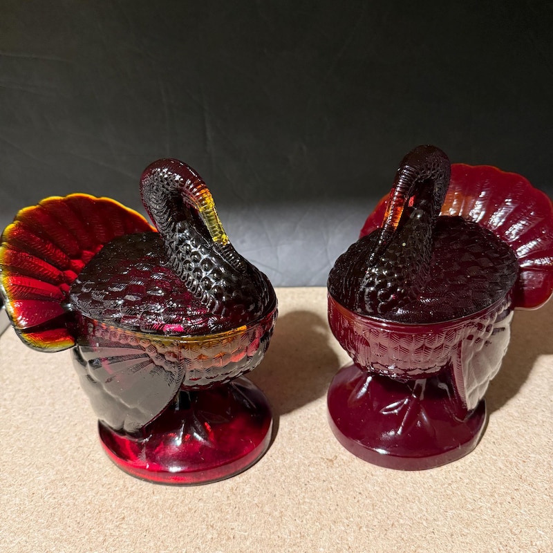 Glass Turkey Candy Dish - Etsy