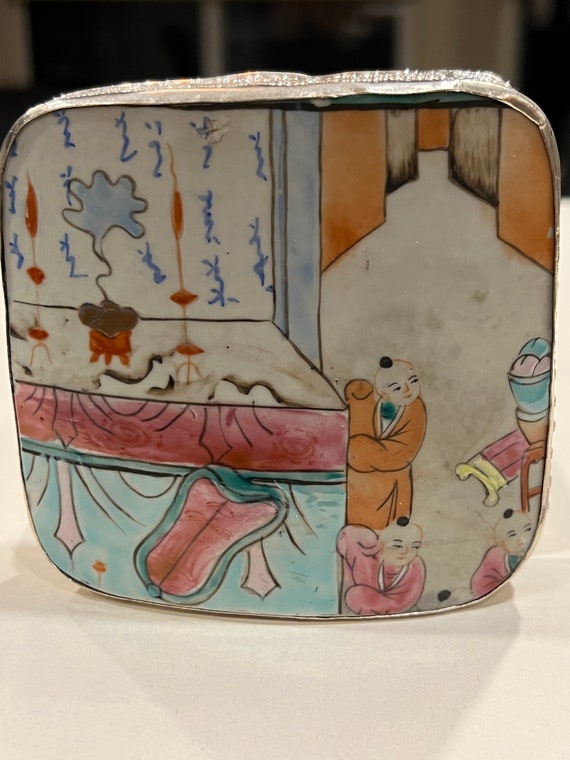 Vintage Chinese Porcelain Shard Box (1800’s) Trinket … - Gem