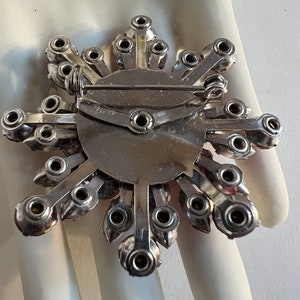 Vintage Pink Coro Round Layered Flower Rhinestone Brooch Pin Prong Set ...