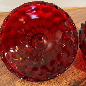 Vintage Indiana Cubist Ruby Red Fostoria Whitehall Candy Dish | MCM ...