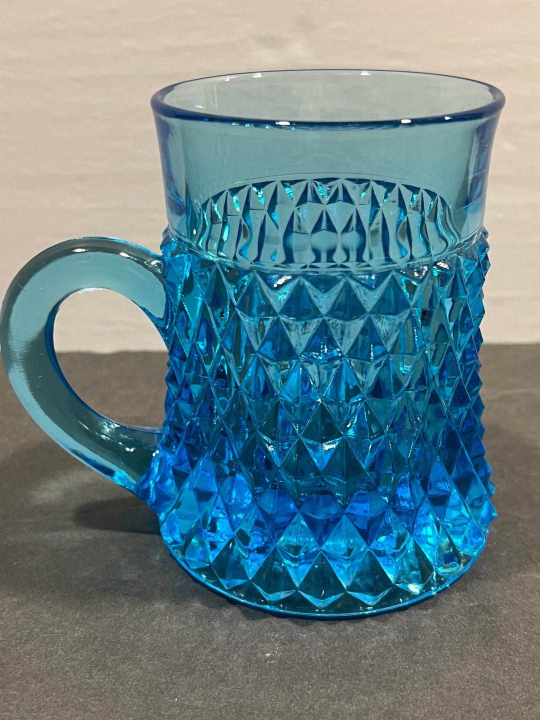 Vintage Indian Blue Mug Diamond Point Regal Blue Spiky Cup - Elegant ...