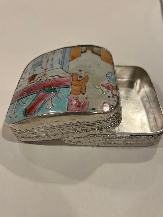 Vintage Chinese Porcelain Shard Box (1800’s) Trinket … - Gem