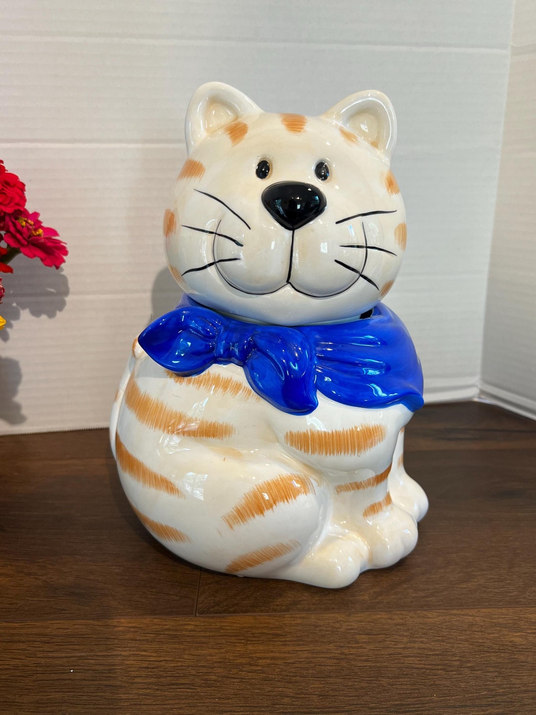 Colorful Ceramic Cat Cookie Jar - Cute Cat Lover's Gift, Kitchen Treat ...